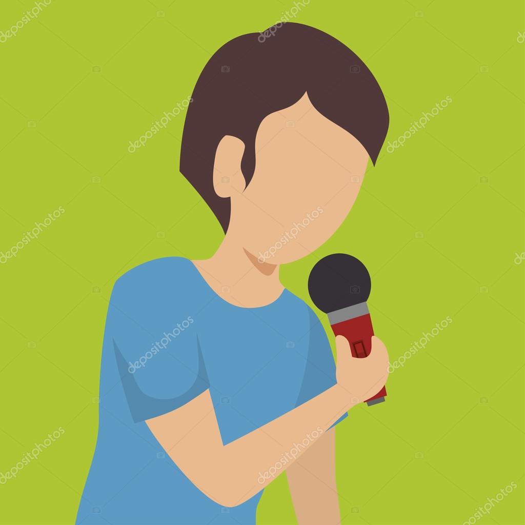 Man singing isolated icon design Stock Vector Image by ©yupiramos ...