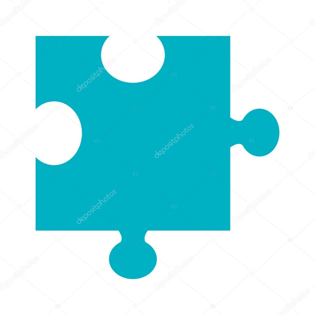 Blue puzzle piece, vector graphic Stock Vector Image by ©yupiramos ...