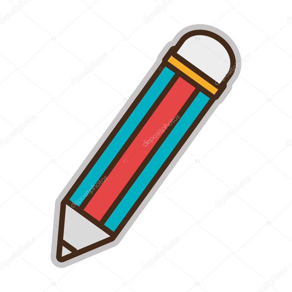 Colorful school pencil, vector graphic Stock Vector by ©yupiramos 115055126