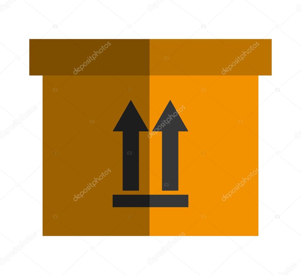 Delivery box with this side up sign. Stock Vector by ©yupiramos 115418192