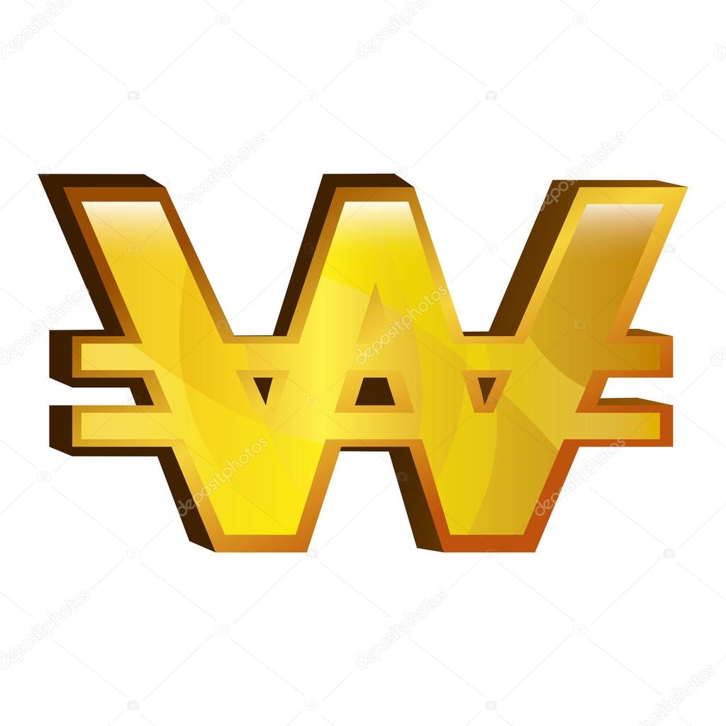 Currency money won symbol icon over white Stock Vector by ©yupiramos ...