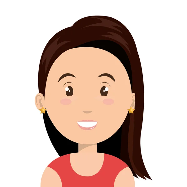 Young And Beautiful Woman Cartoon Face Vector Illustration Stock Vector Image By ©yupiramos