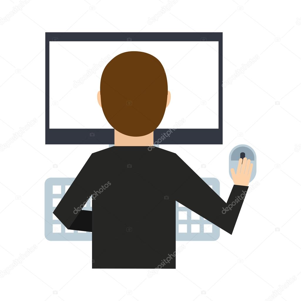 icono de persona usuario de PC — Vector de stock © yupiramos #116991700