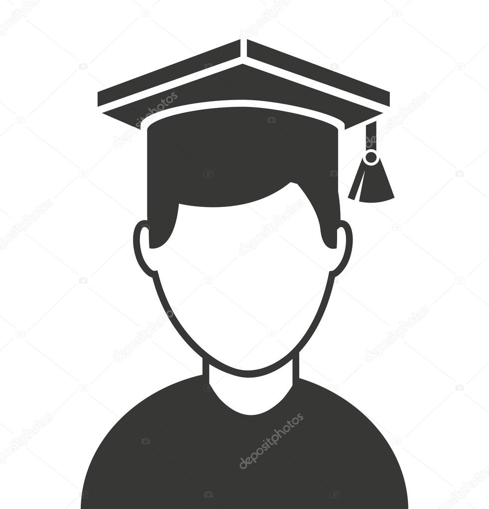Man graduation graduated icon — Stock Vector © yupiramos #118388358
