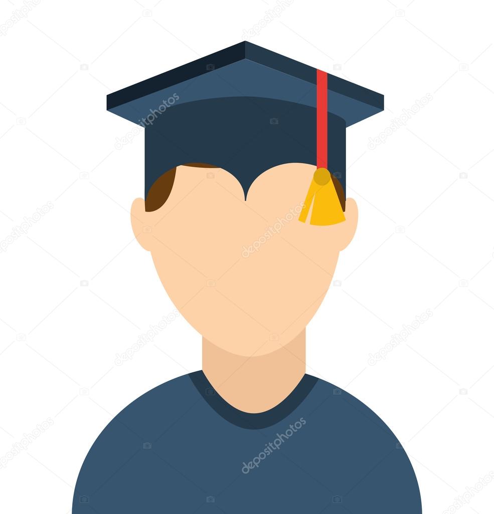 Man graduation graduated icon Stock Vector Image by ©yupiramos #118389388