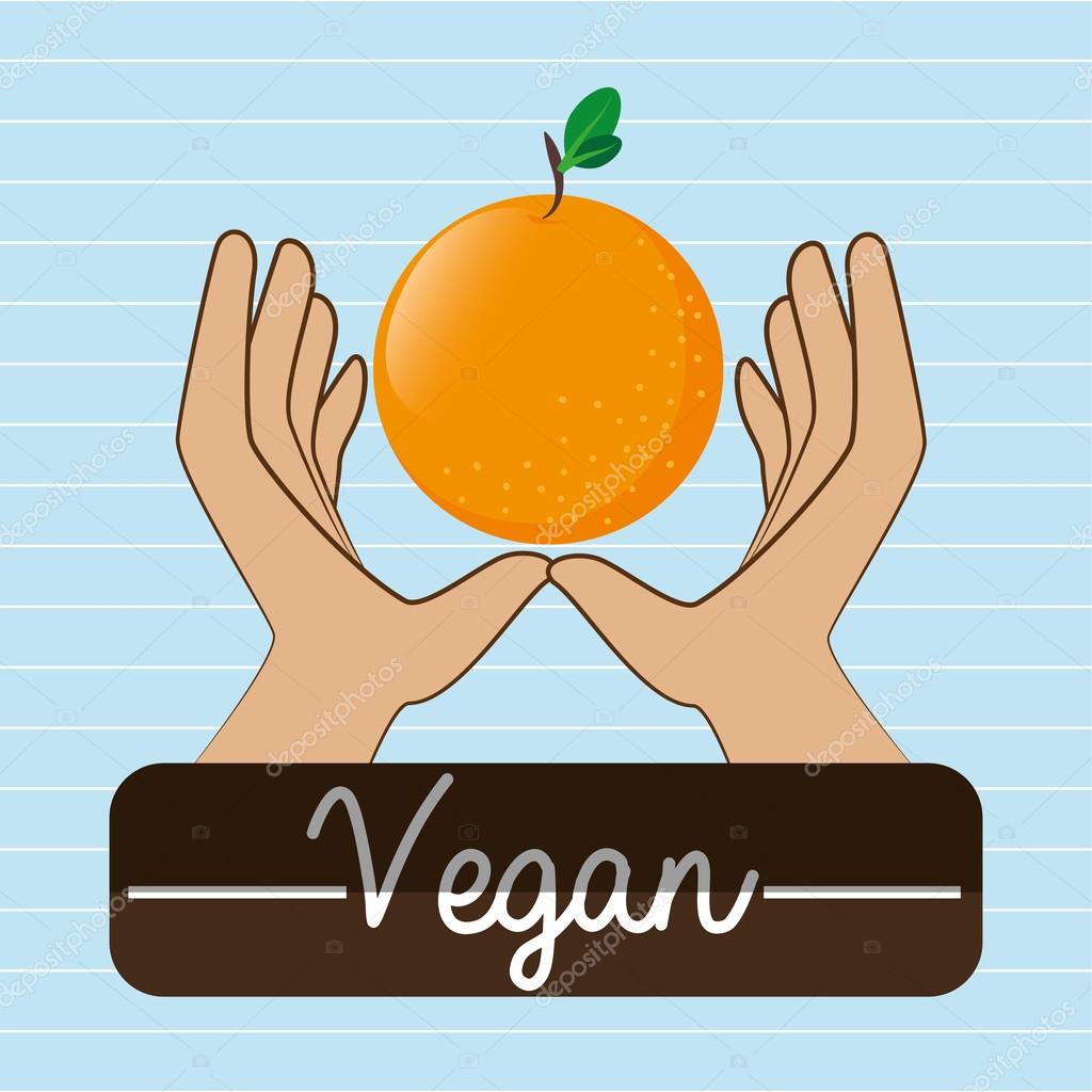 Hand food vegan fruit Stock Vector Image by ©yupiramos #118558590