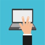 Set of hands with computer devices Stock Vector Image by ©schiva #89621244