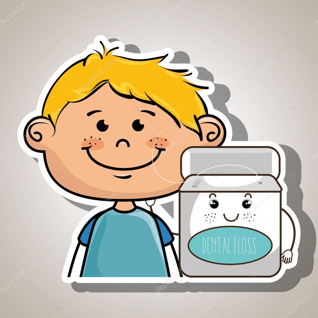 Smiling cartoon boy holding container over green background Stock ...