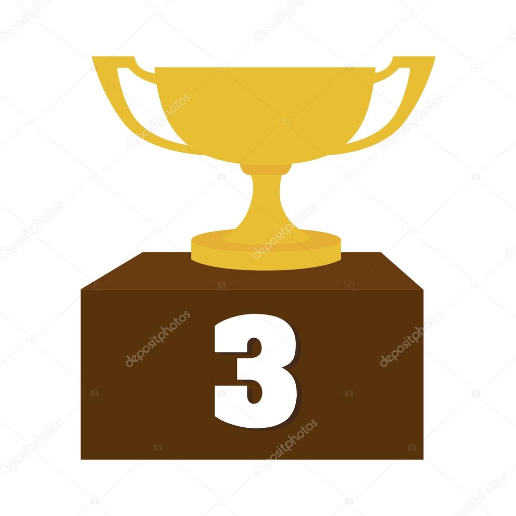 Tercer lugar taza trofeo icono vector gráfico vector, gráfico vectorial ...