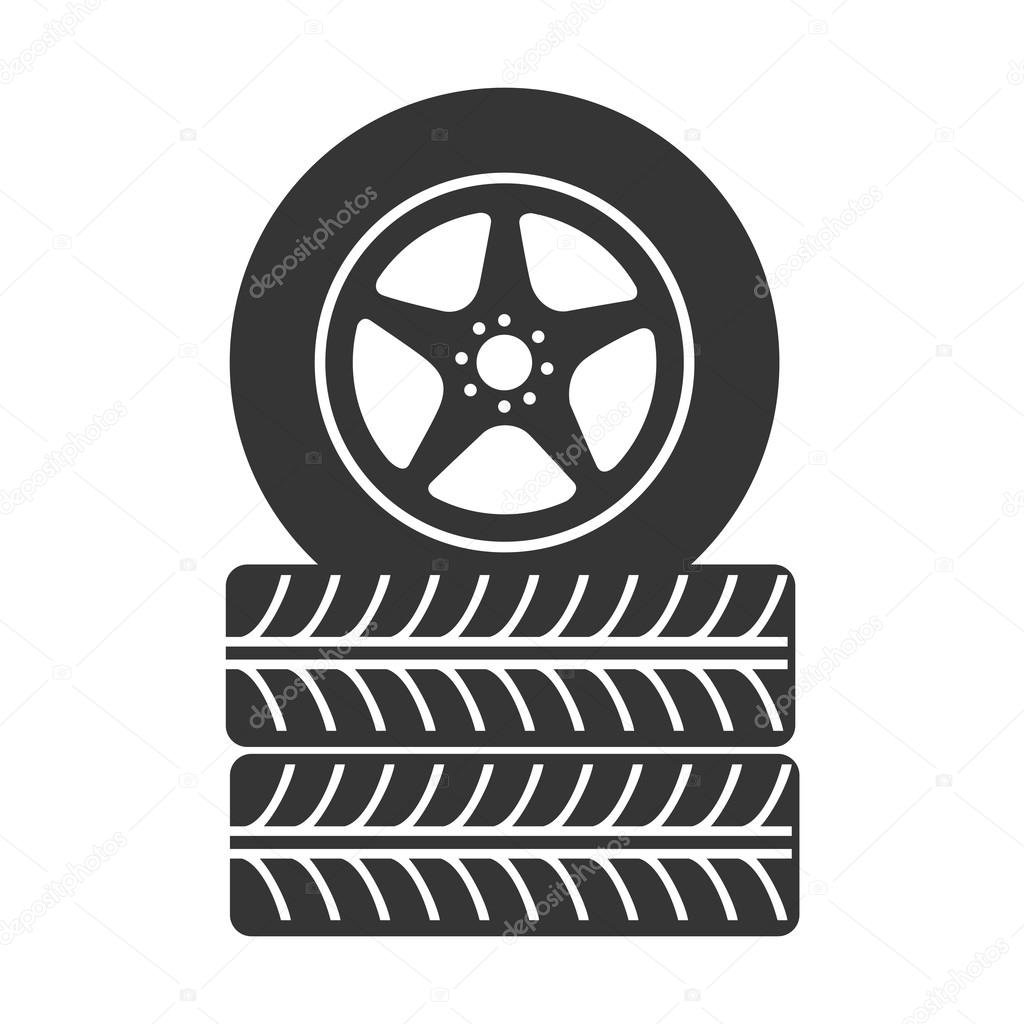 Tire wheel car stack rim vector graphic icon Stock Vector by ©yupiramos ...