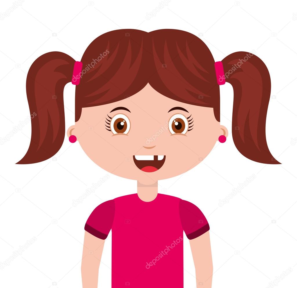 Cute little girl isolated icon Stock Vector by ©yupiramos 120307886