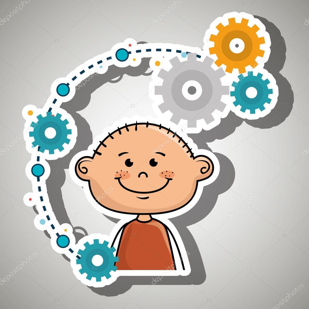 Dibujos animados chico engranajes icono Vector de stock por ©yupiramos ...