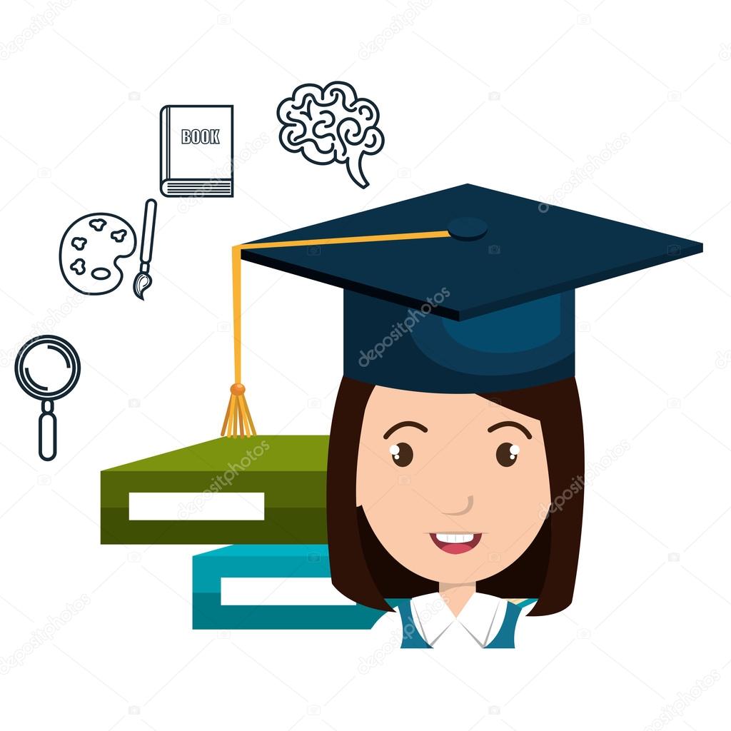 Girl student female icon Stock Vector Image by ©yupiramos #121454836