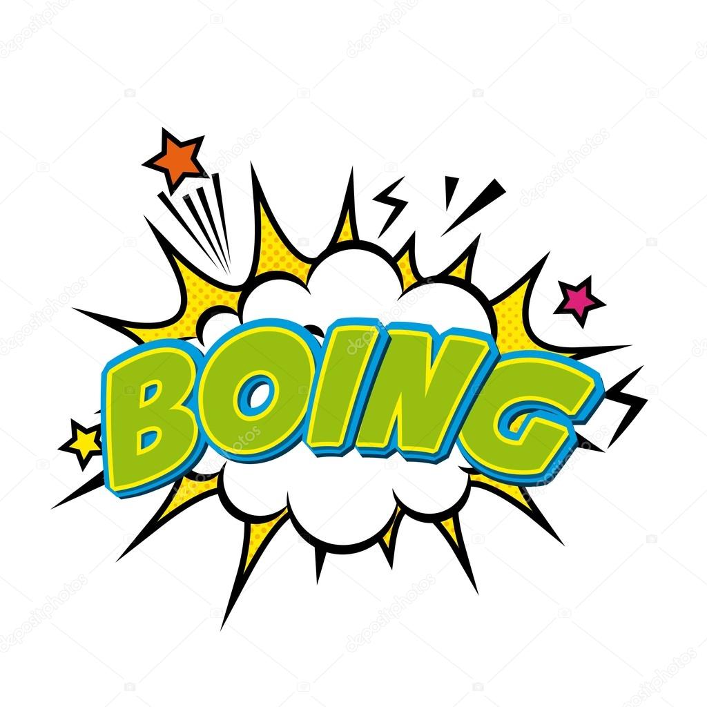 Boing estilo de arte pop cômico Vetor de stock de ©yupiramos 121456252