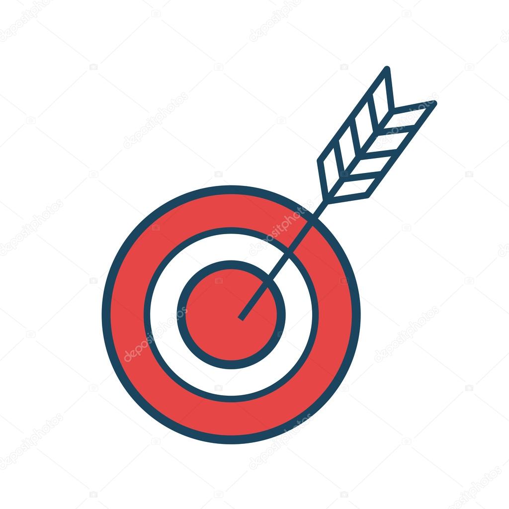 Target with arrow isolated icon Stock Vector Image by ©yupiramos #121458782