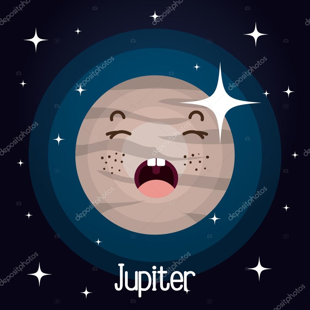 Jupiter planet character space background Stock Vector Image by ...