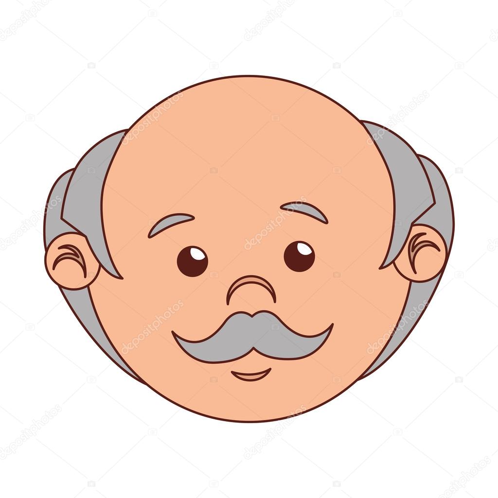 dibujos animados hombre viejo Calvo aislado — Vector de stock ...