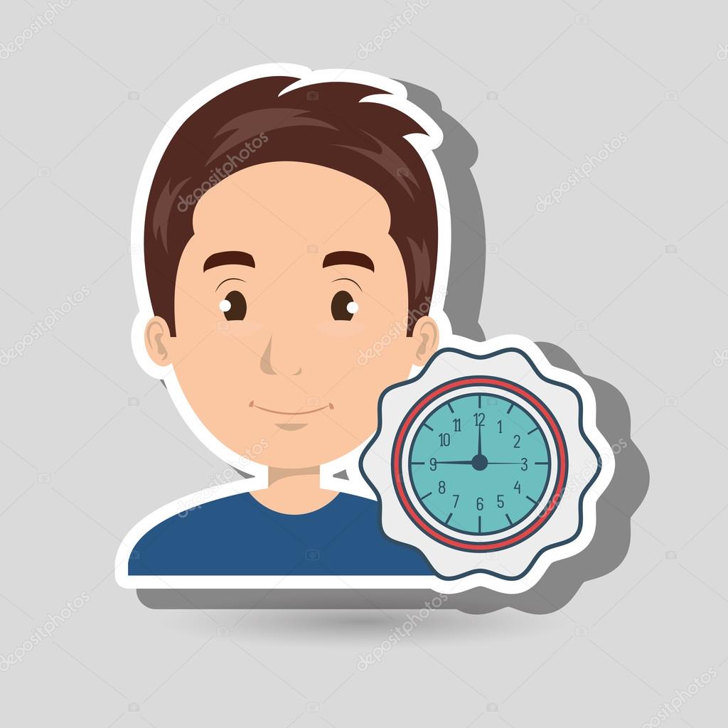Man watch clock time Stock Vector Image by ©yupiramos #122470140