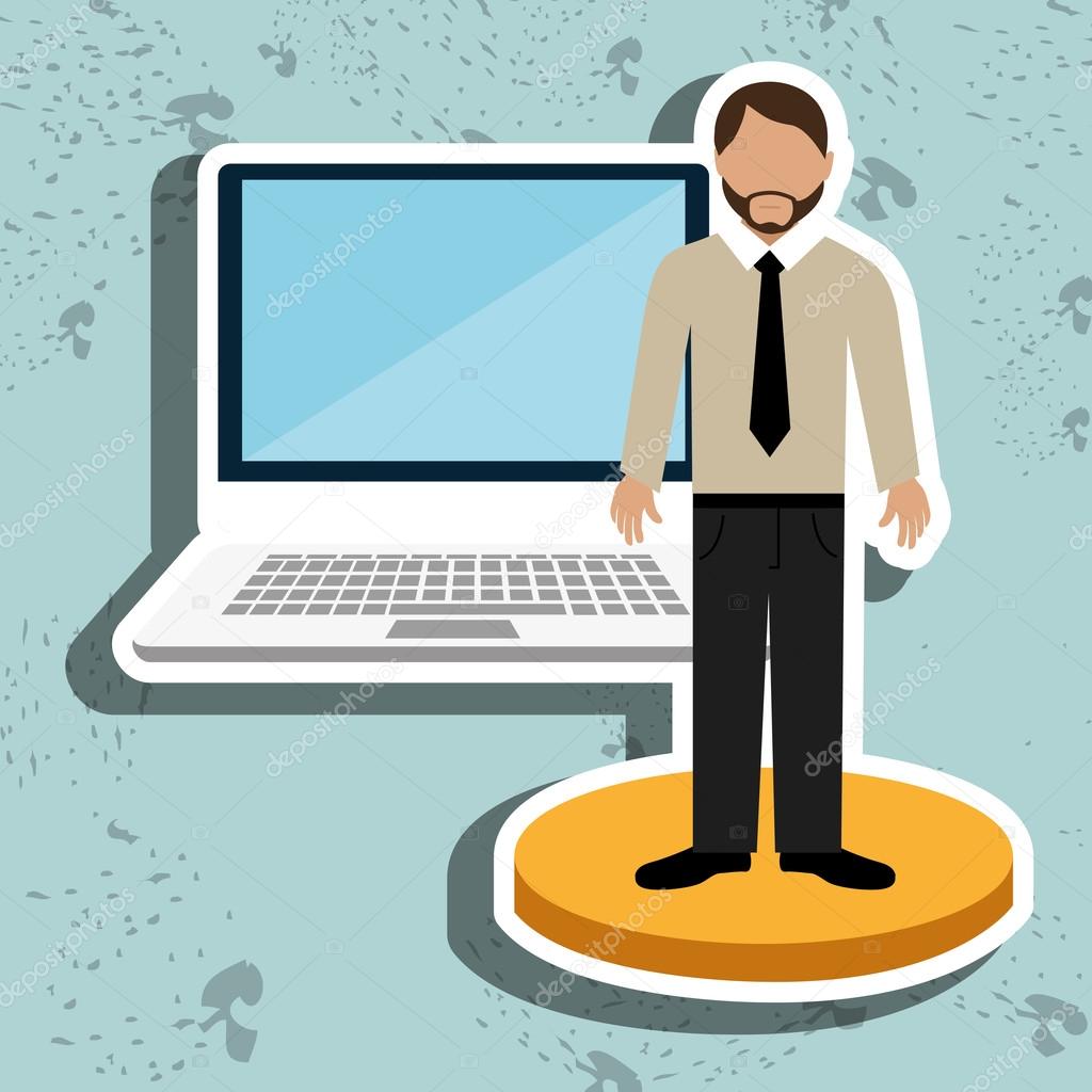Man laptop system icon Stock Vector Image by ©yupiramos #122545628