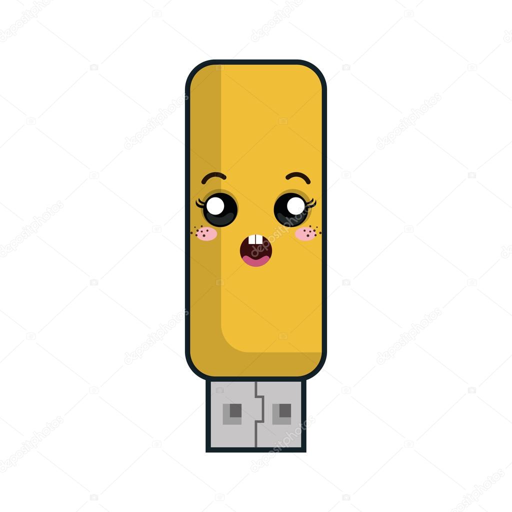 Kawaii cartoon flash drive Stock Vector Image by ©yupiramos #122943976