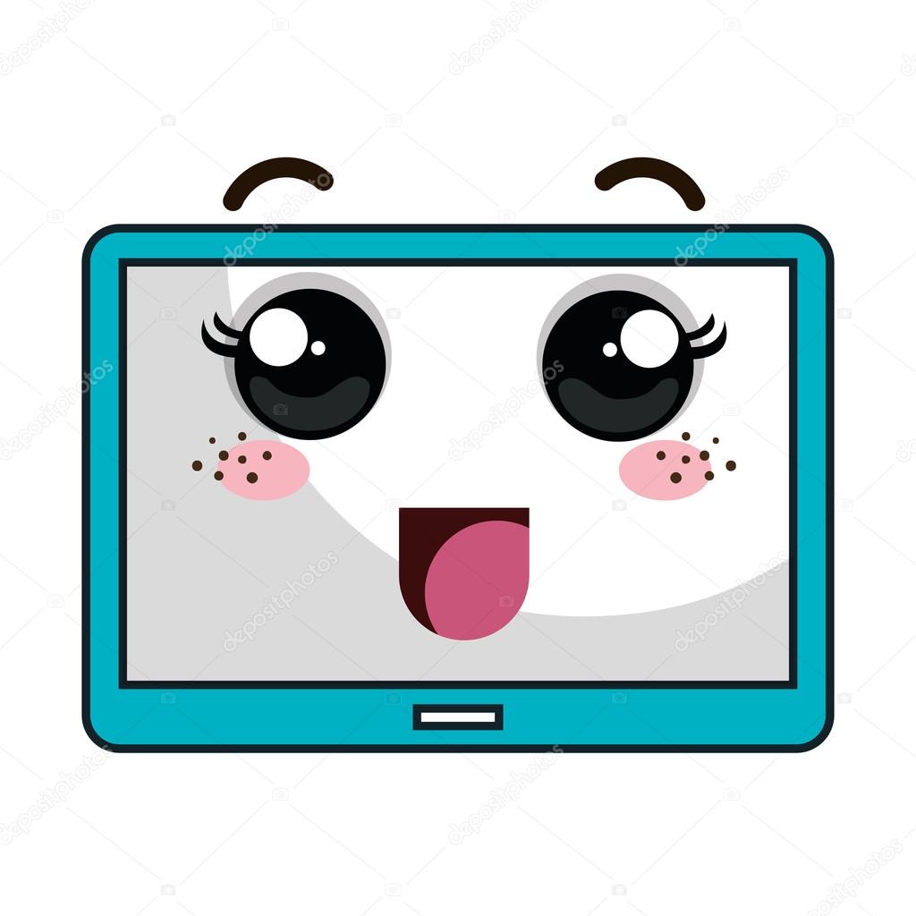 Kawaii cartoon tablet Stock Vector Image by ©yupiramos #122985602