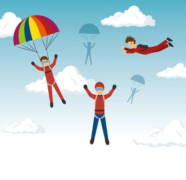 extreme sports skydiving design isolated - Stock Image - Everypixel