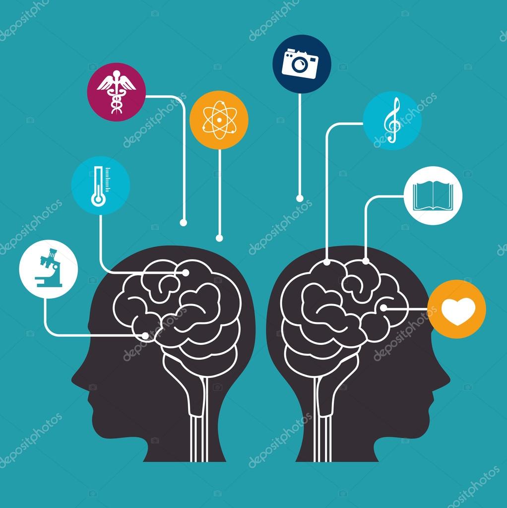 Idea del cerebro de dibujos animados diseño creativo aislado Vector de ...