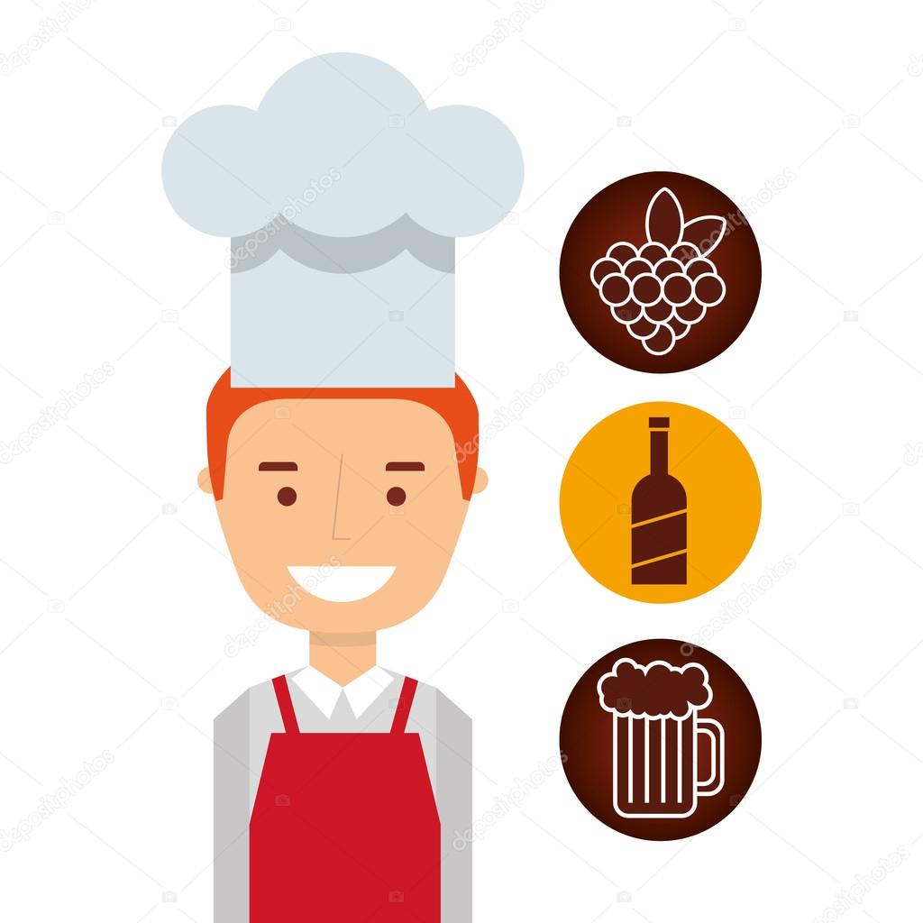 Chef avatar cooking food icon Stock Vector Image by ©yupiramos #124119638