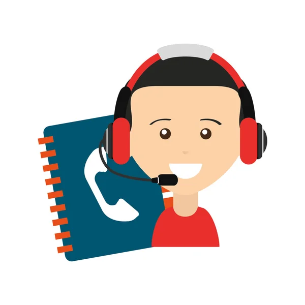 Call center operator avatar Stock Vector by ©yupiramos 124466980