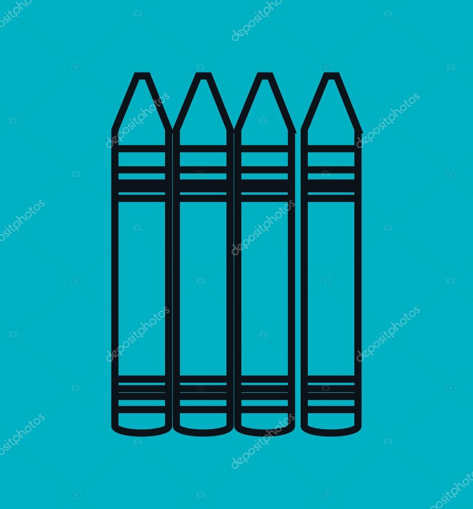 Dibujos animados crayones colores gráfico aislado Vector de stock ...