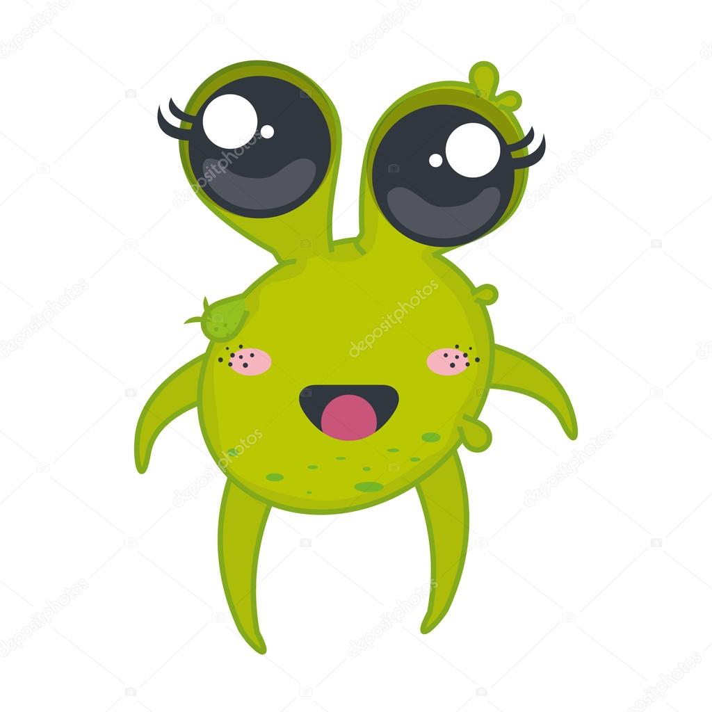 Bacteria kawaii cartoon — Stock Vector © yupiramos #124588668