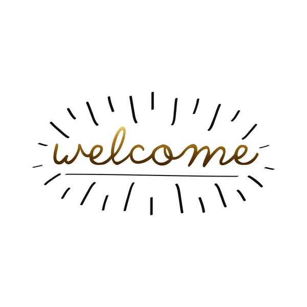 Welcome label lettering with colors letters Stock Vector by ©yupiramos ...