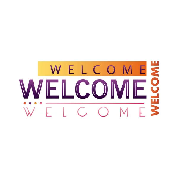 Welcome label lettering with colors letters Stock Vector by ©yupiramos ...