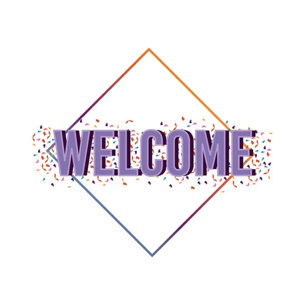 Welcome label lettering with colors letters Stock Vector by ©yupiramos ...