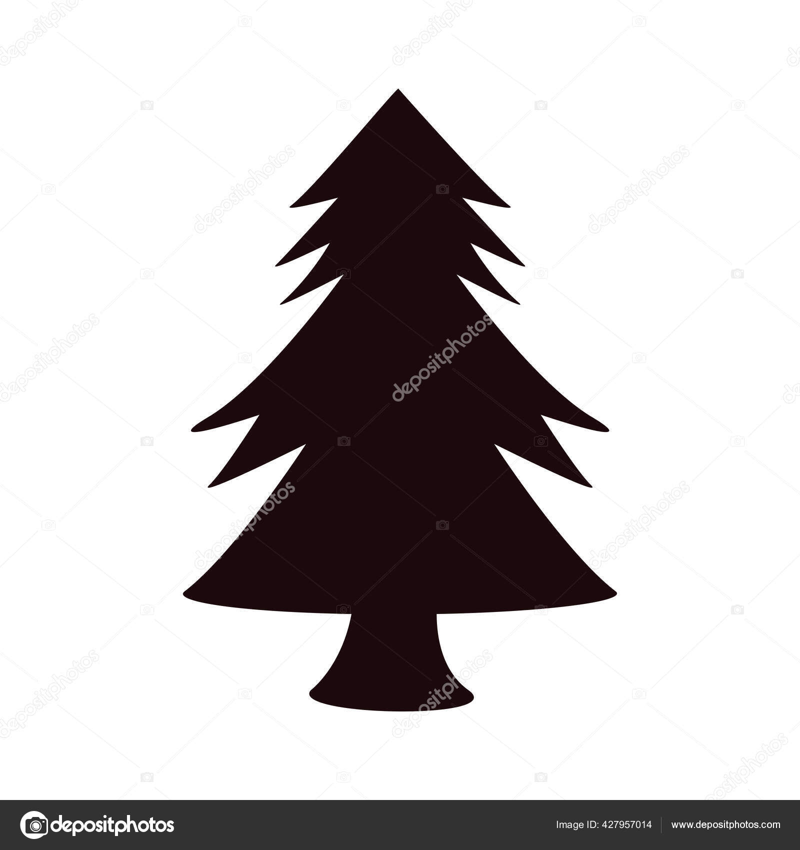 Pine tree silhouette isolated icon Stock Vector by ©yupiramos 427957014