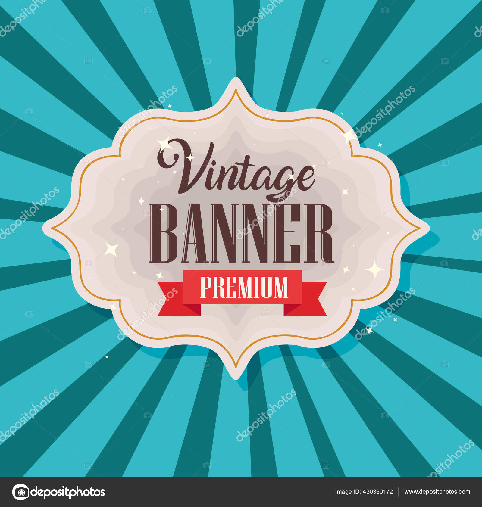Vintage banner with elegant frame in blue background Stock Vector Image ...