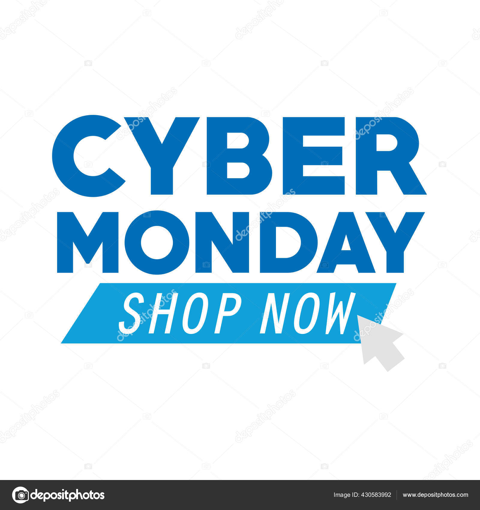 Cyber monday lettering and mouse arrow in white background Stock Vector ...