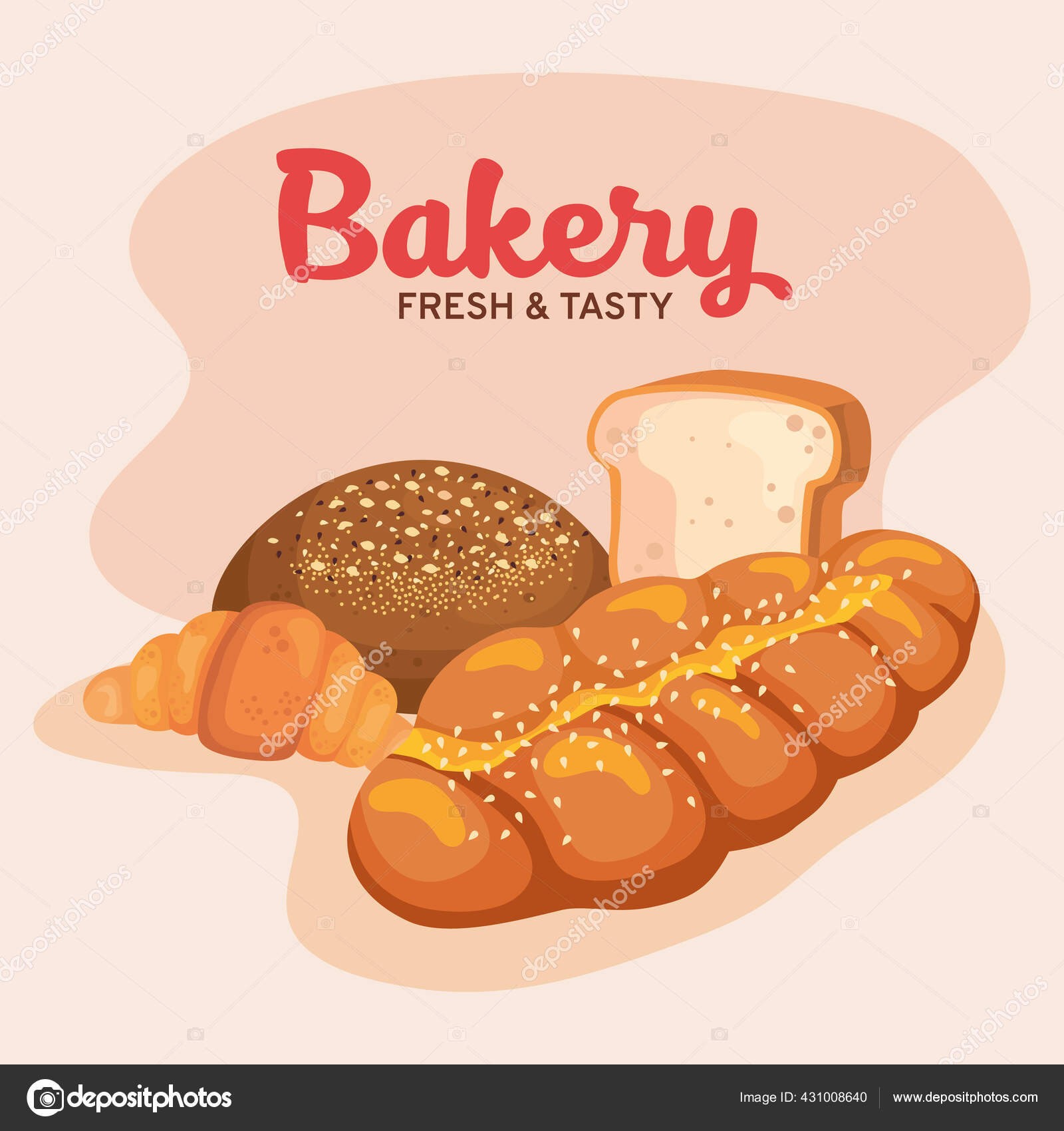 Bread fresh tasty icon set of bakery isolated style icon vector design ...