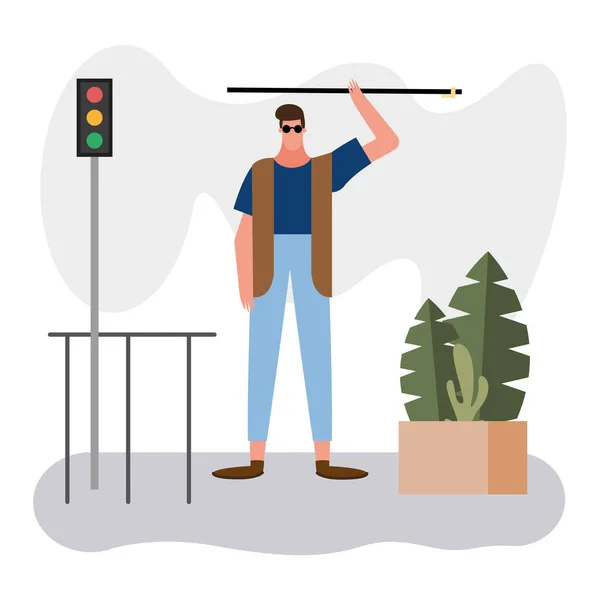 Man with crutches disable person character Stock Vector by ©yupiramos ...