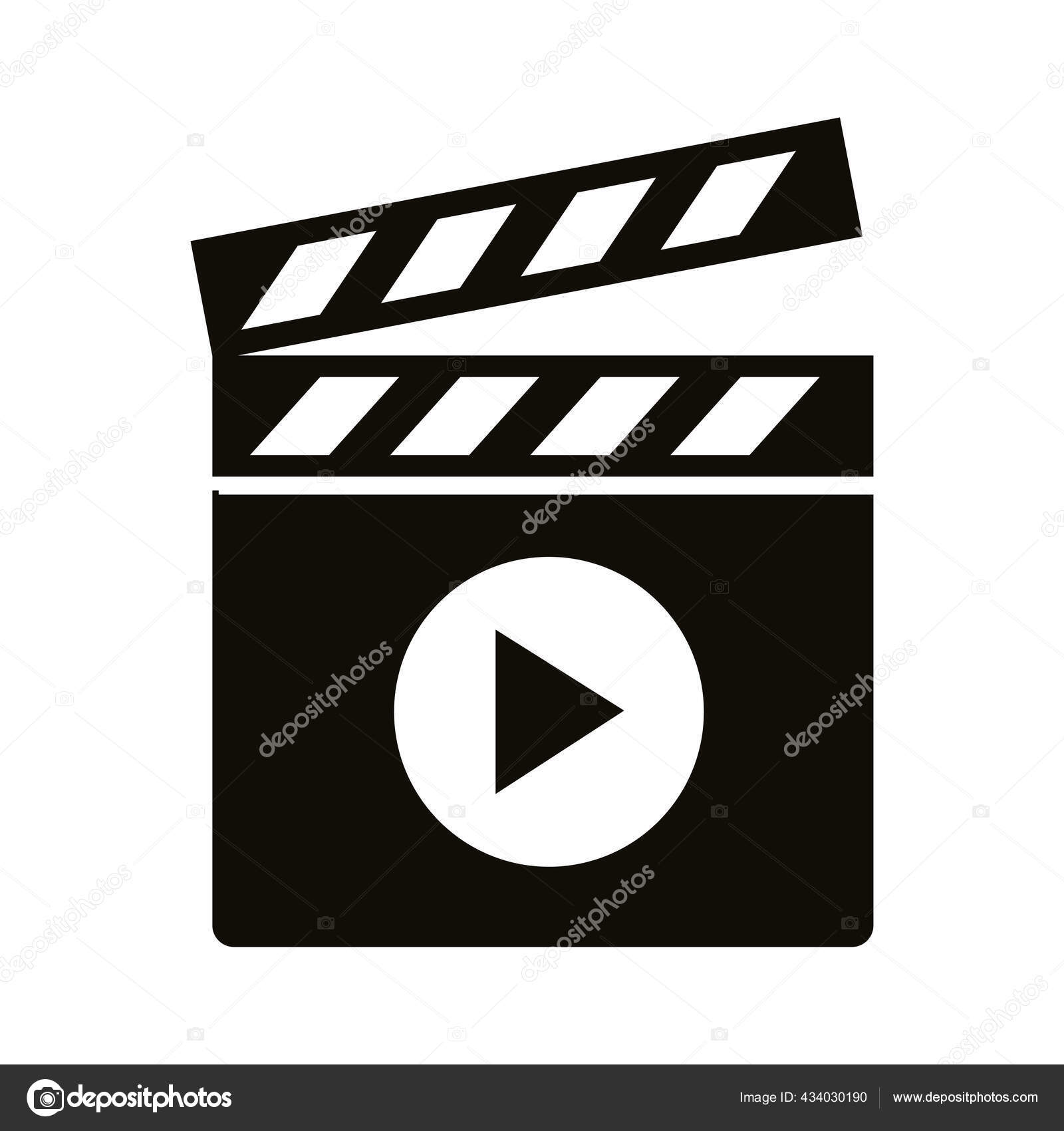 Clapperboard cinema block style icon Stock Vector by ©yupiramos 434030190