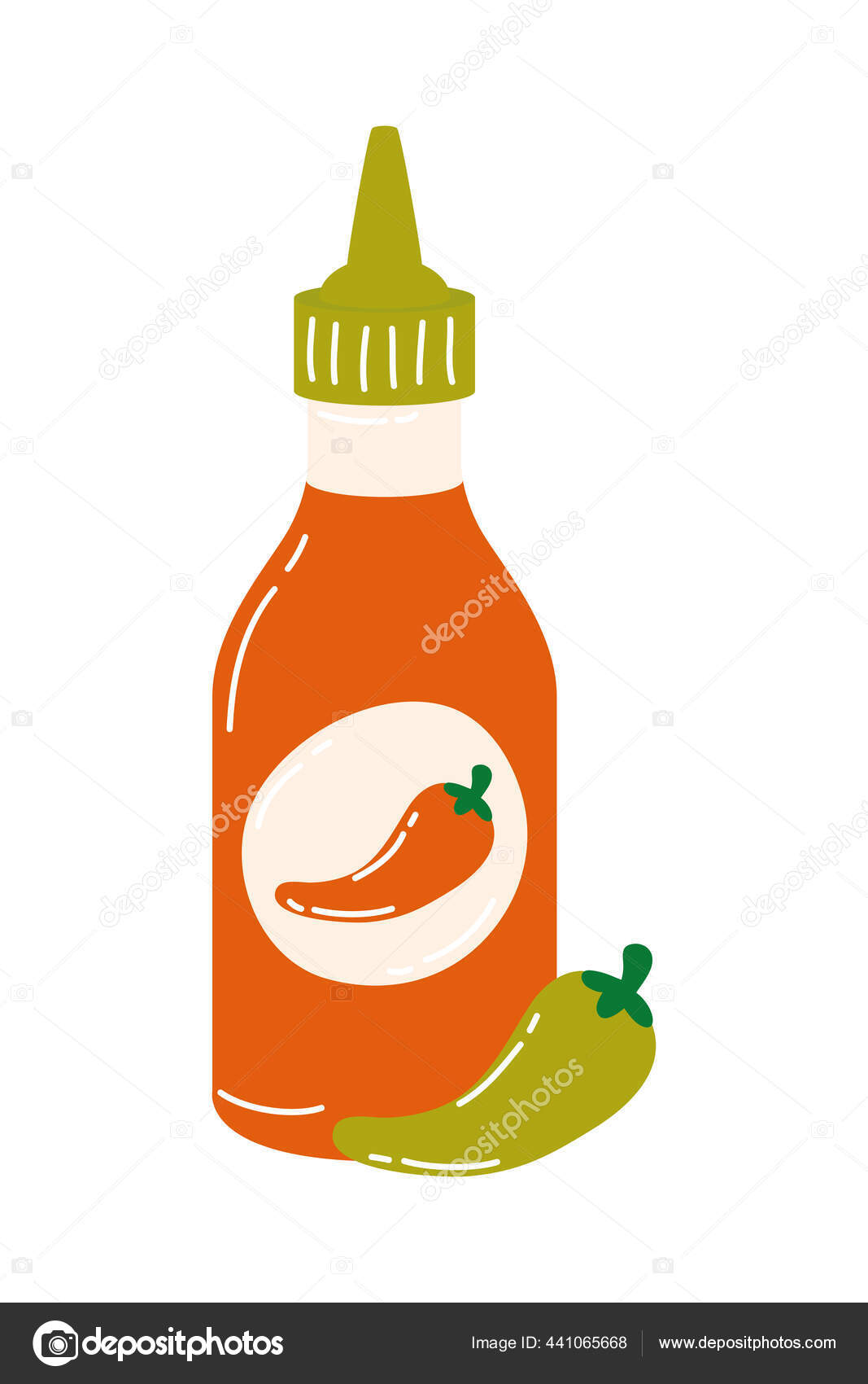 Hot chili pepper sauce bottle isolated vector design Stock Illustration ...
