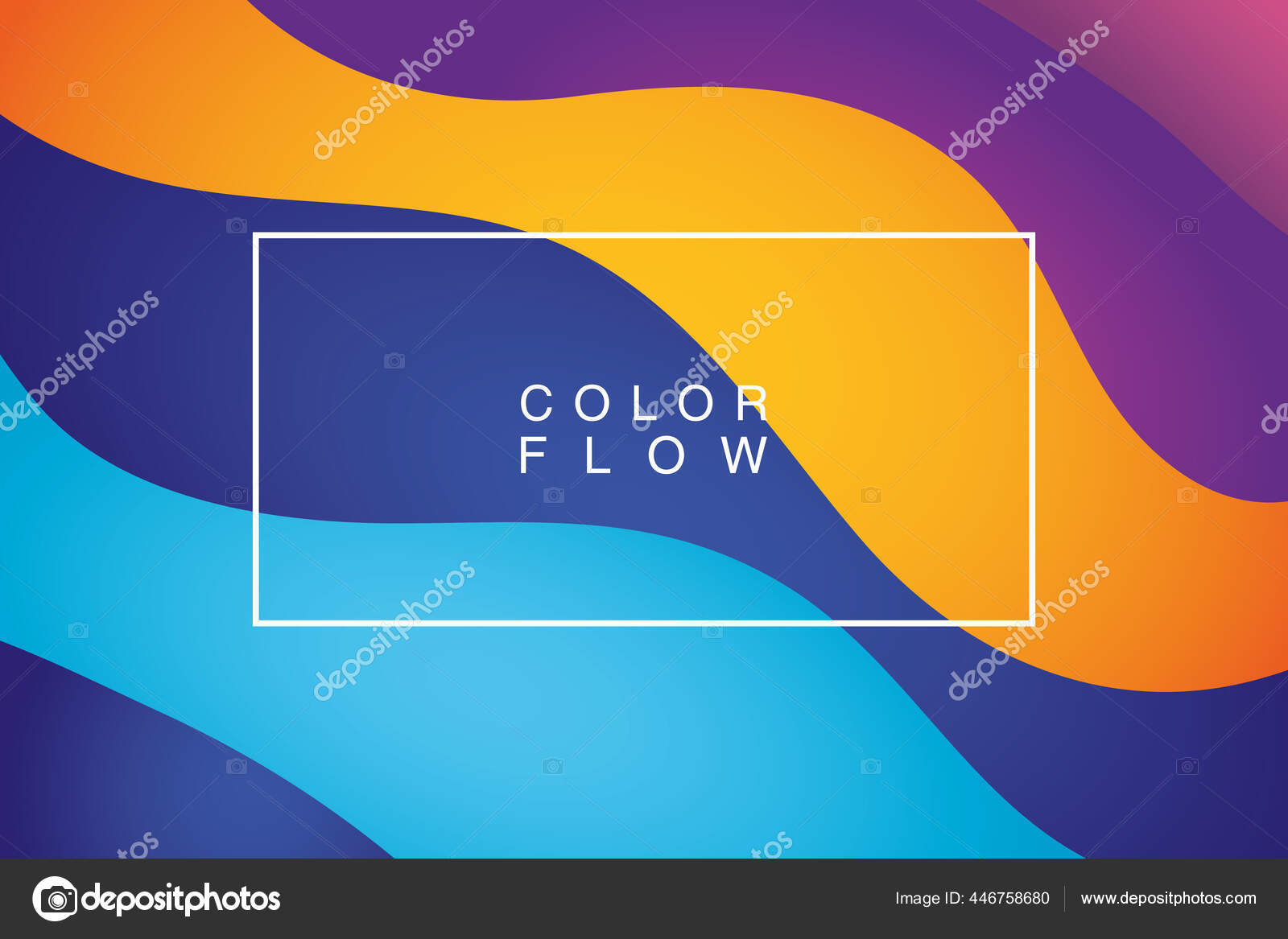 Vivid color flow with rectangle frame background Stock Vector Image by ...