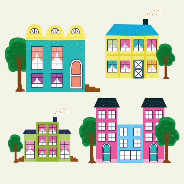 157 The four buildings Stock Illustrations | Depositphotos