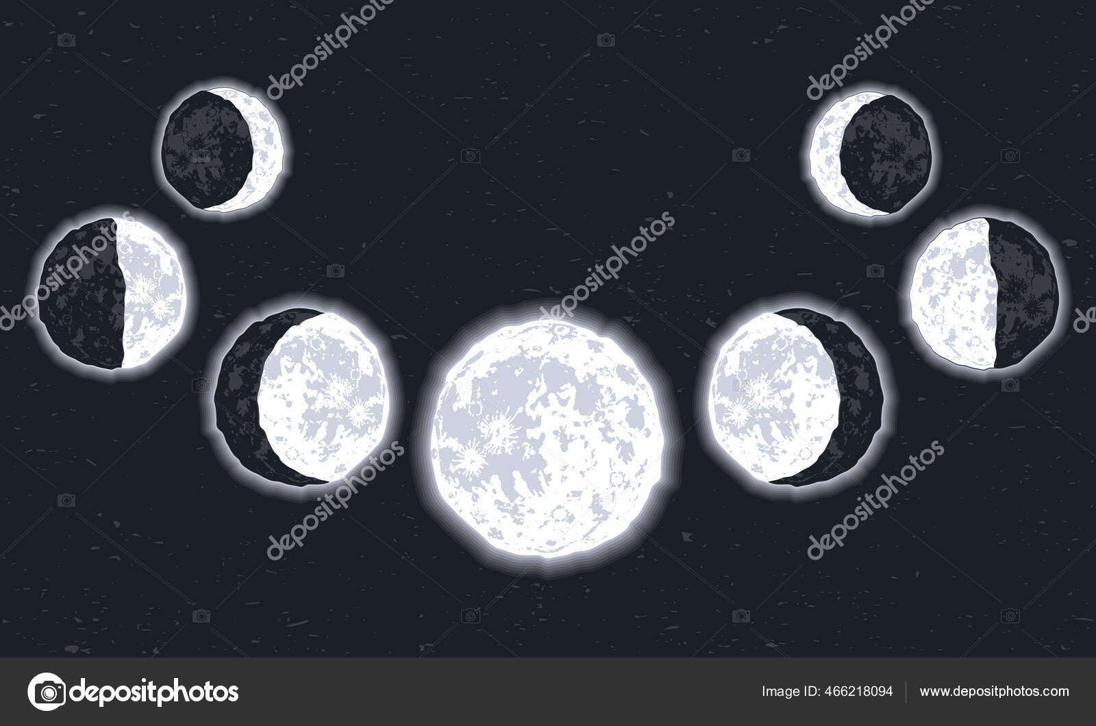 Seven moon phases set Stock Vector by ©yupiramos 466218094