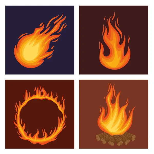 Flames icon Stock Vector by ©yupiramos 29203701