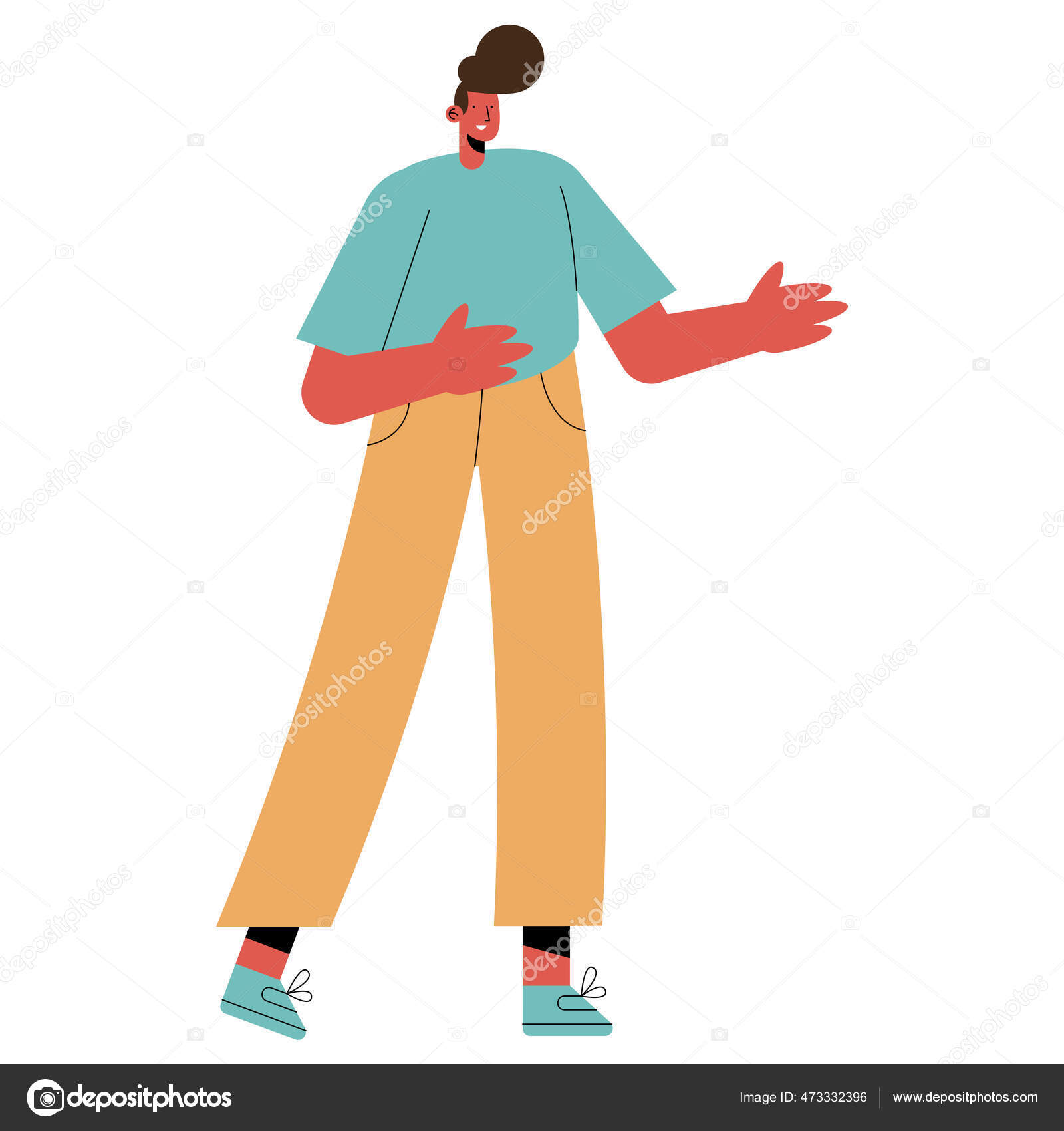 Young man standing Stock Illustration by ©yupiramos #473332396 Young man standing Stock Illustration by ©yupiramos #473332396