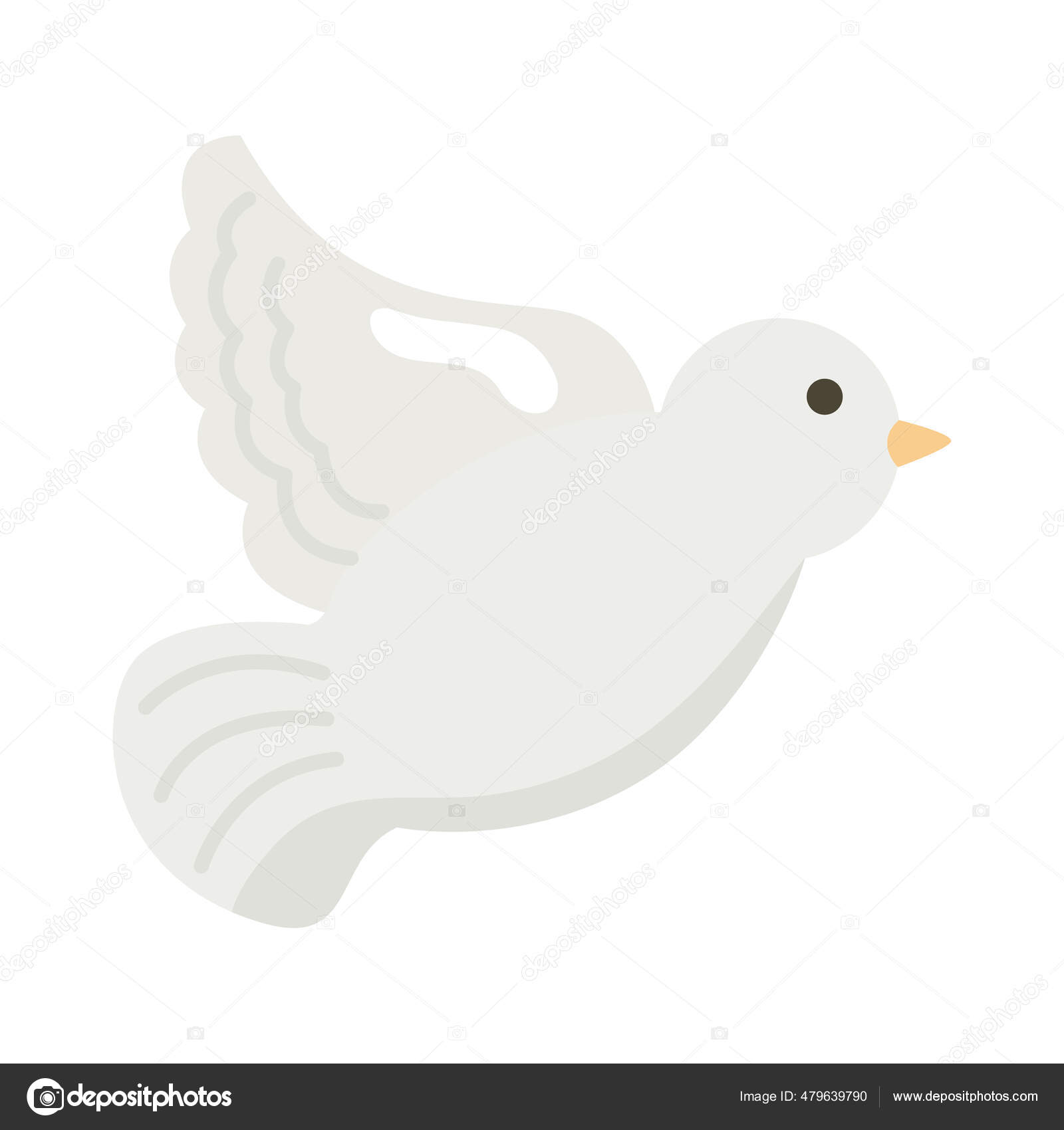 Paloma linda volando Vector de stock por ©yupiramos 479639790