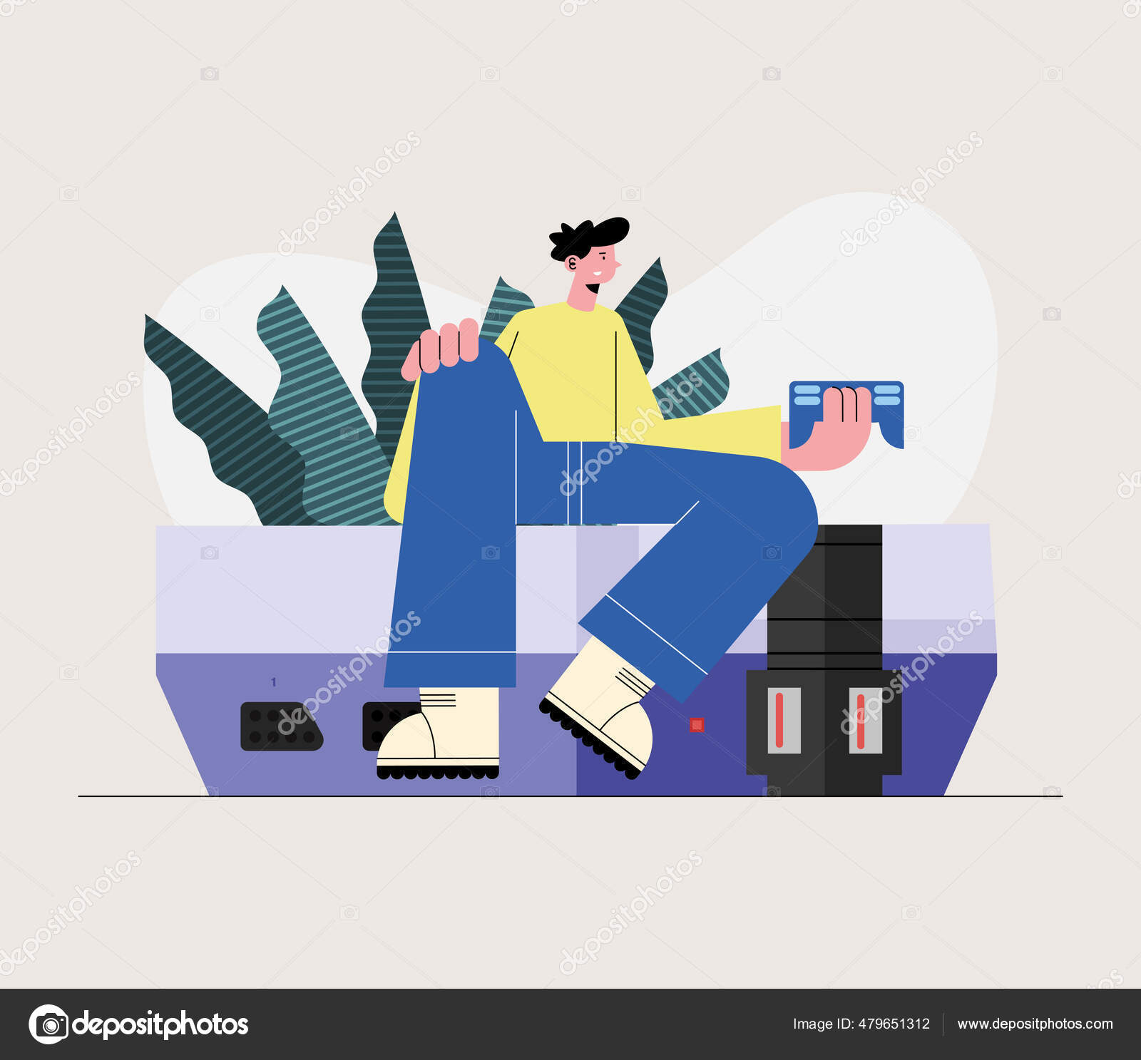 Male gamer with console Stock Vector Image by ©yupiramos #479651312