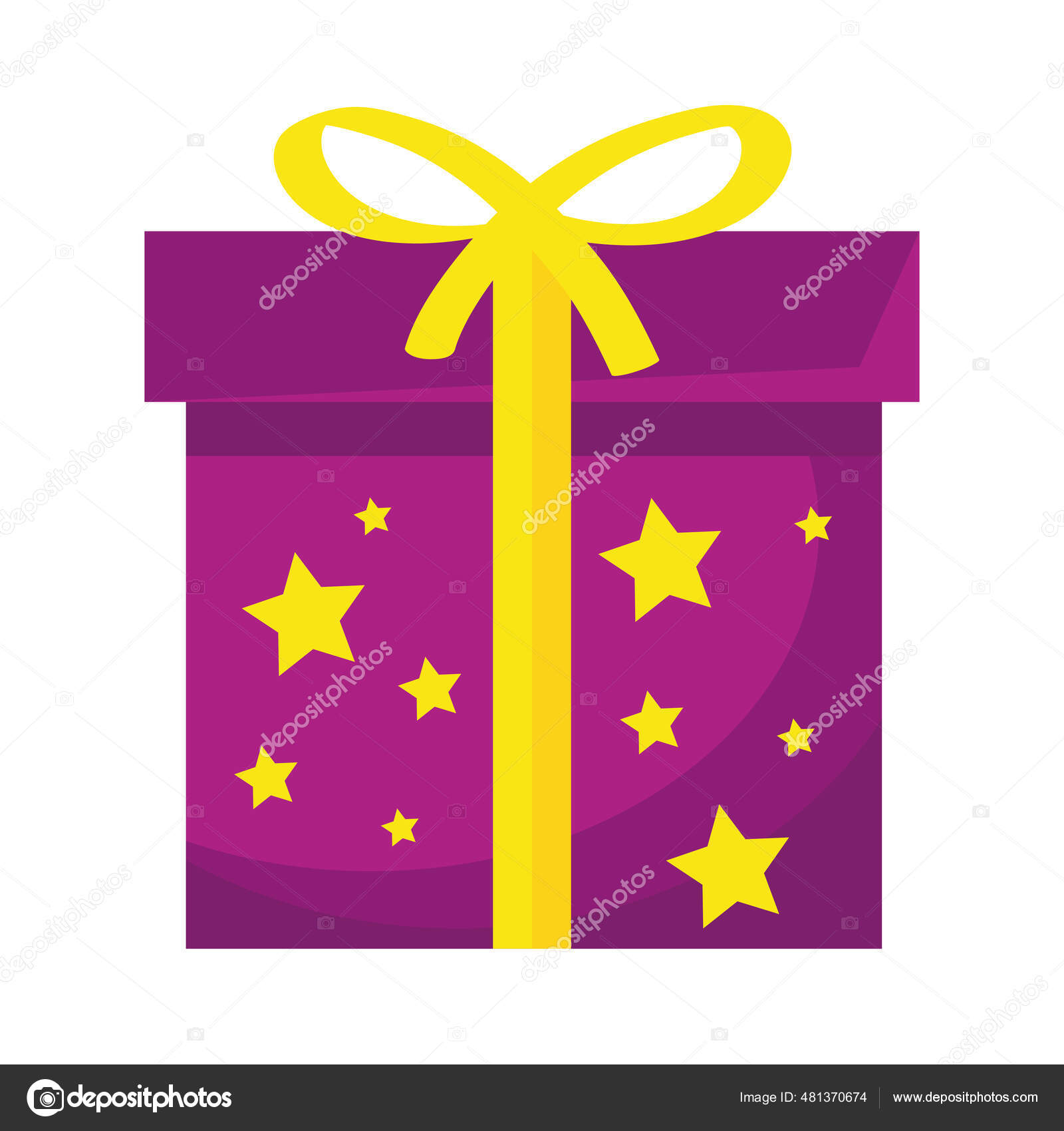 Happy birthday gift with stars Stock Vector by ©yupiramos 481370674