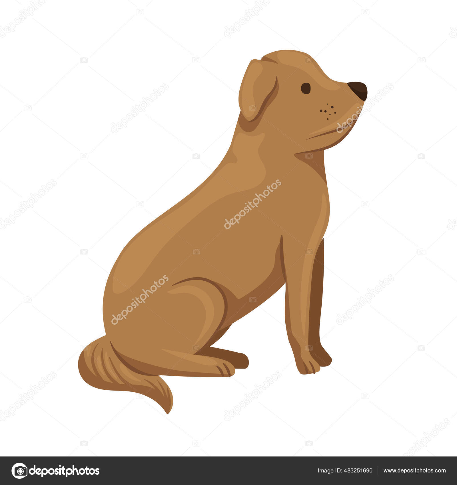Mascota del perro sentada Vector de stock por ©yupiramos 483251690